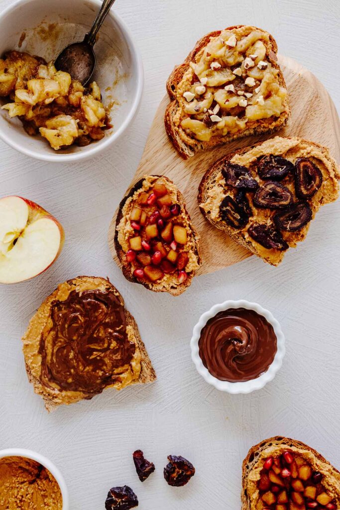 Peanut Butter Toast (With Many Topping Ideas) - Heavenly Home Cooking