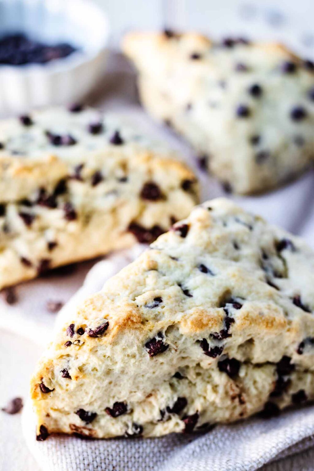 Chocolate Chip Scones (Only 4 Ingredients) - Heavenly Home Cooking