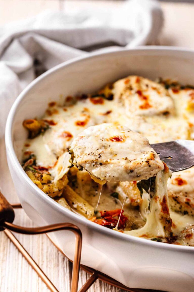 Creamy Tuscan Chicken Bake (One Pan, Weeknight Easy) - Heavenly Home ...