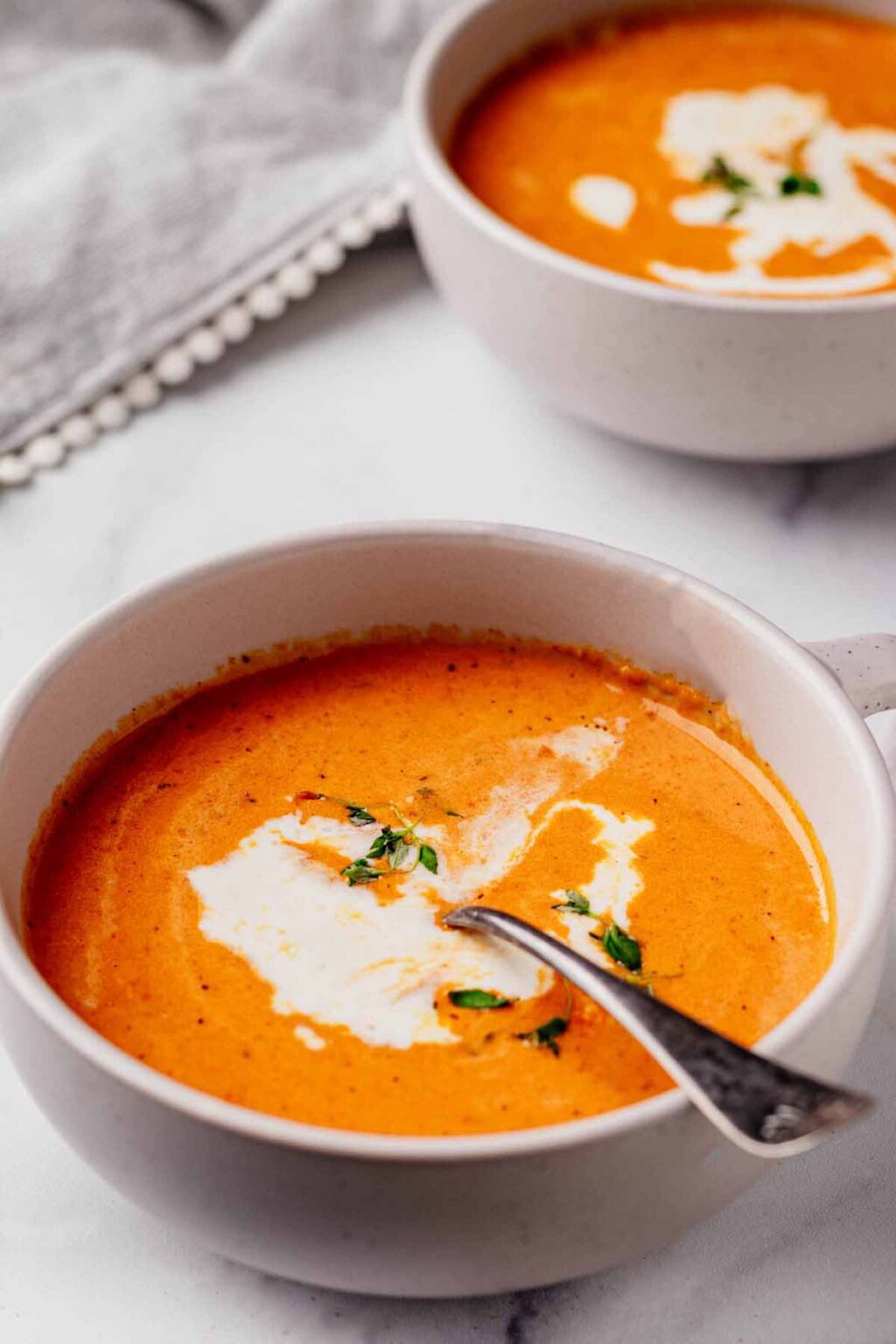 Roasted Red Pepper and Gouda Soup - Heavenly Home Cooking