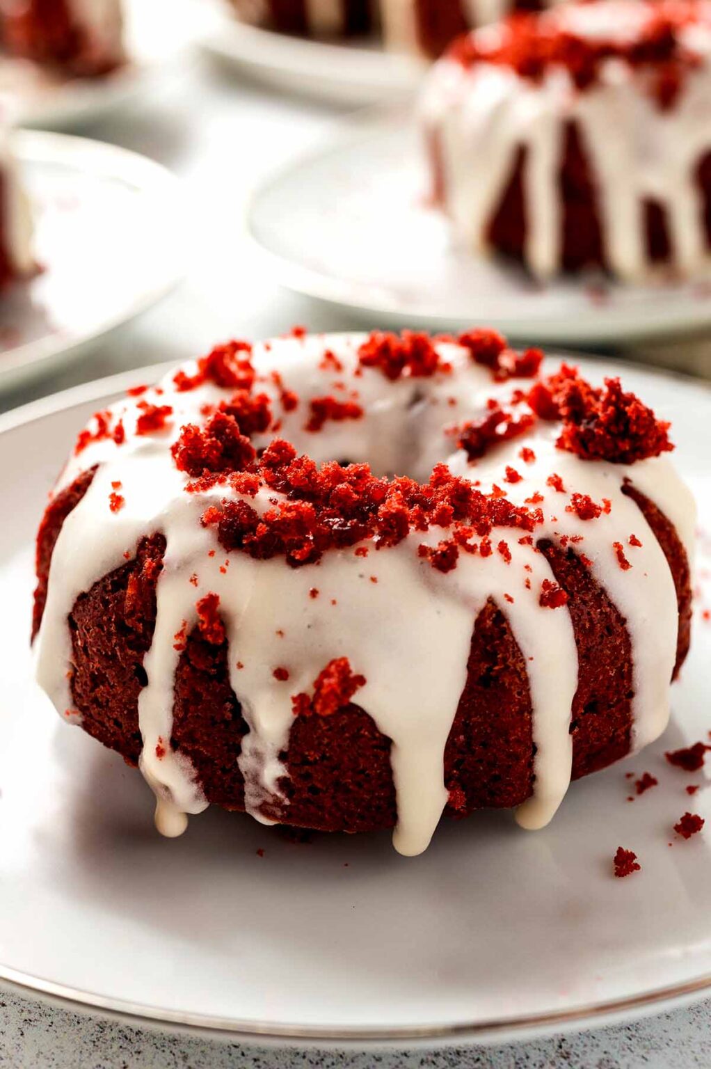 Red Velvet Mini Bundt Cakes - Heavenly Home Cooking