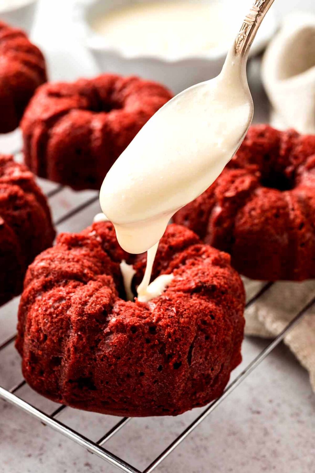 Red Velvet Mini Bundt Cakes - Heavenly Home Cooking