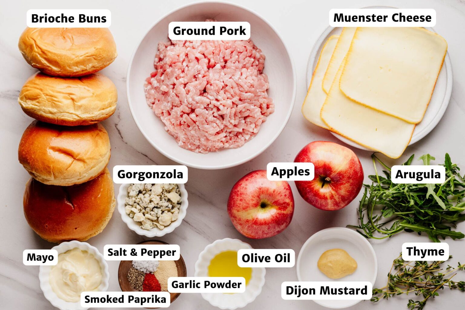 Ground Pork Burgers with Sautéed Apples - Heavenly Home Cooking