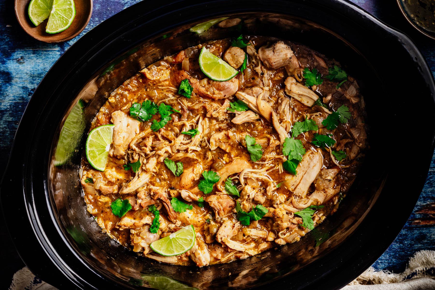 Slow Cooker Green Chili Chicken - Heavenly Home Cooking